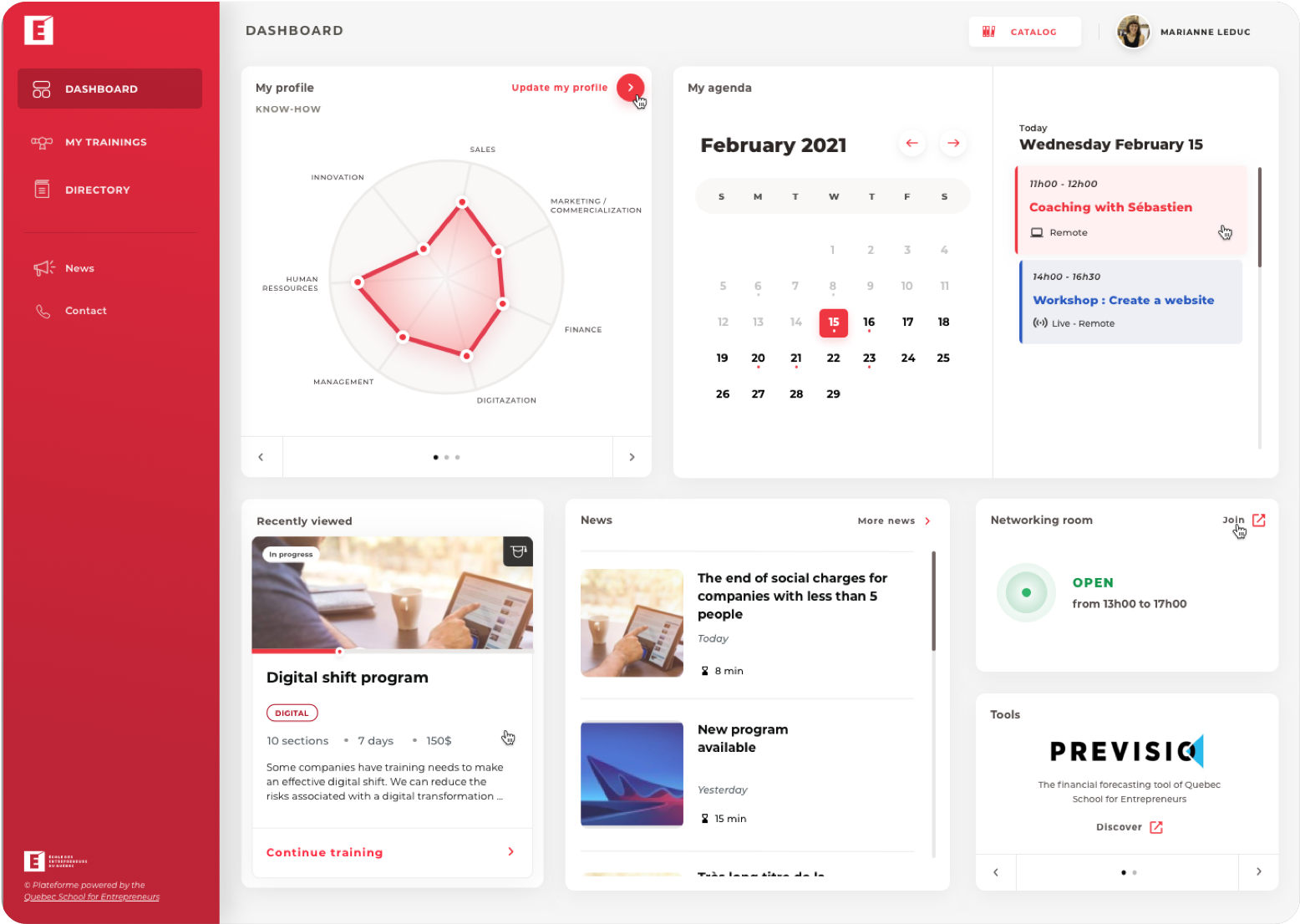 Trainings catalog | ÉEQ Platform